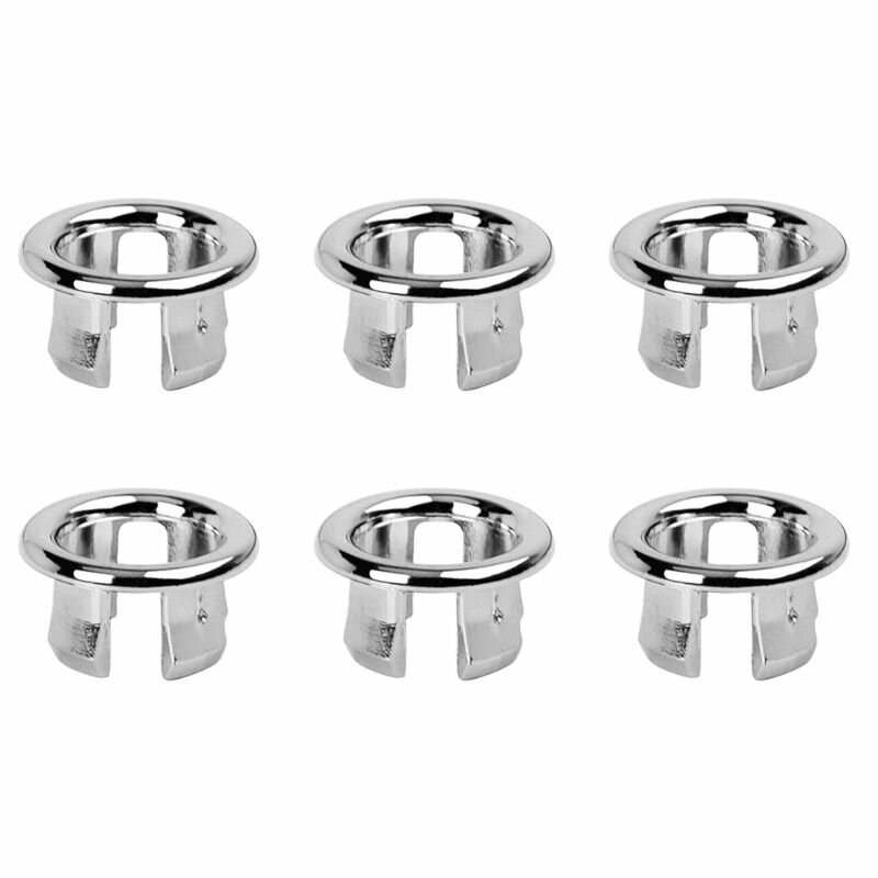 Комплект из 6 колец для перелива раковины, сменных круглых крышек сливных отверстий, облицовки раковины