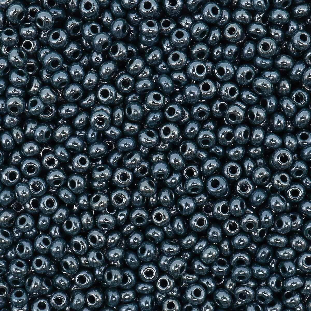 Бисер Preciosa 58270 непрозрачный серо-синий перламутровый (10/0) 2.3 мм, 5 г, цена за 2 уп.