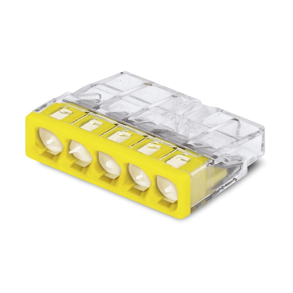 Клемма WAGO "COMPACT PUSH WIRE", 5-проводная, без пасты, 6 шт