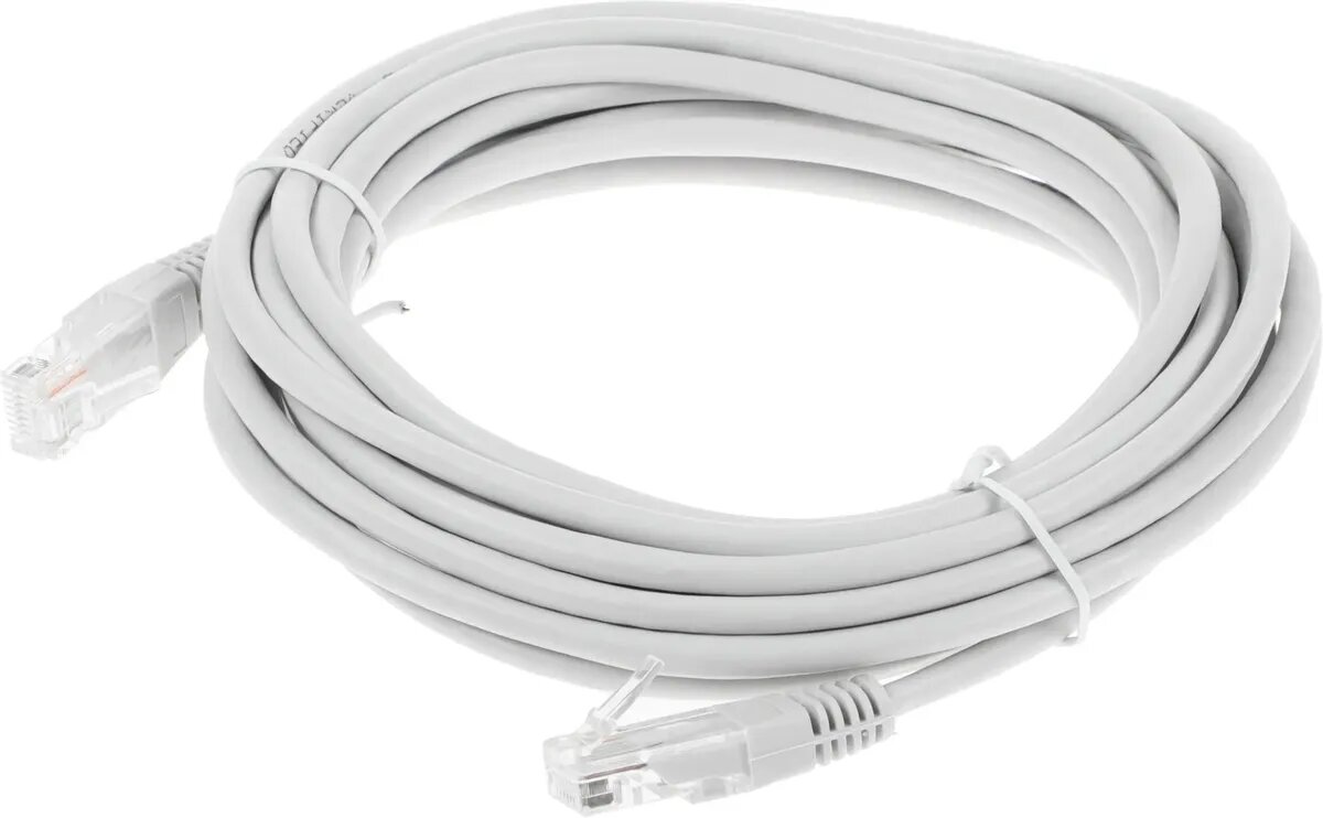 Патч-корд Lanmaster TWT-45-45-5.0/S-GY вилка RJ-45-вилка RJ-45 кат.5е 5м серый ПВХ (уп:1шт)