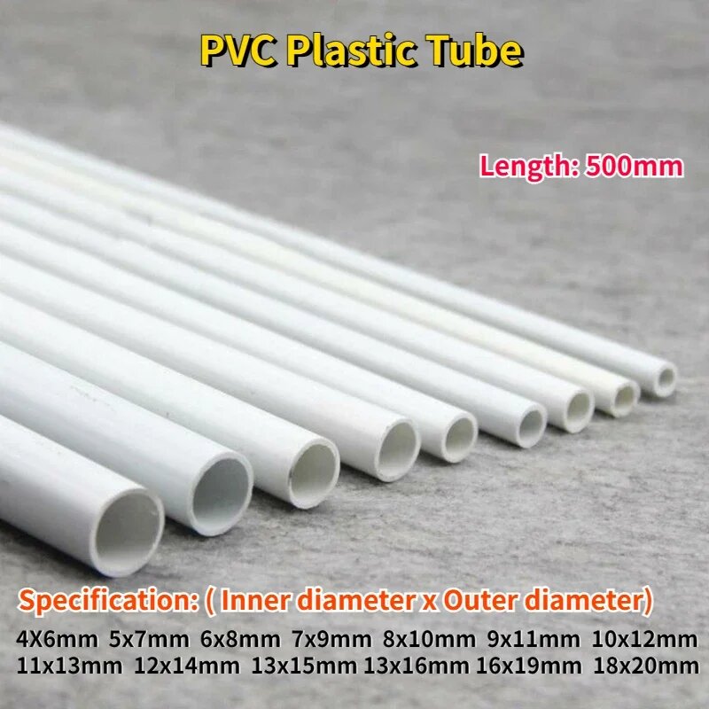 Трубы ПВХ белые 500 мм 2 шт. 10x12mm 2pcs