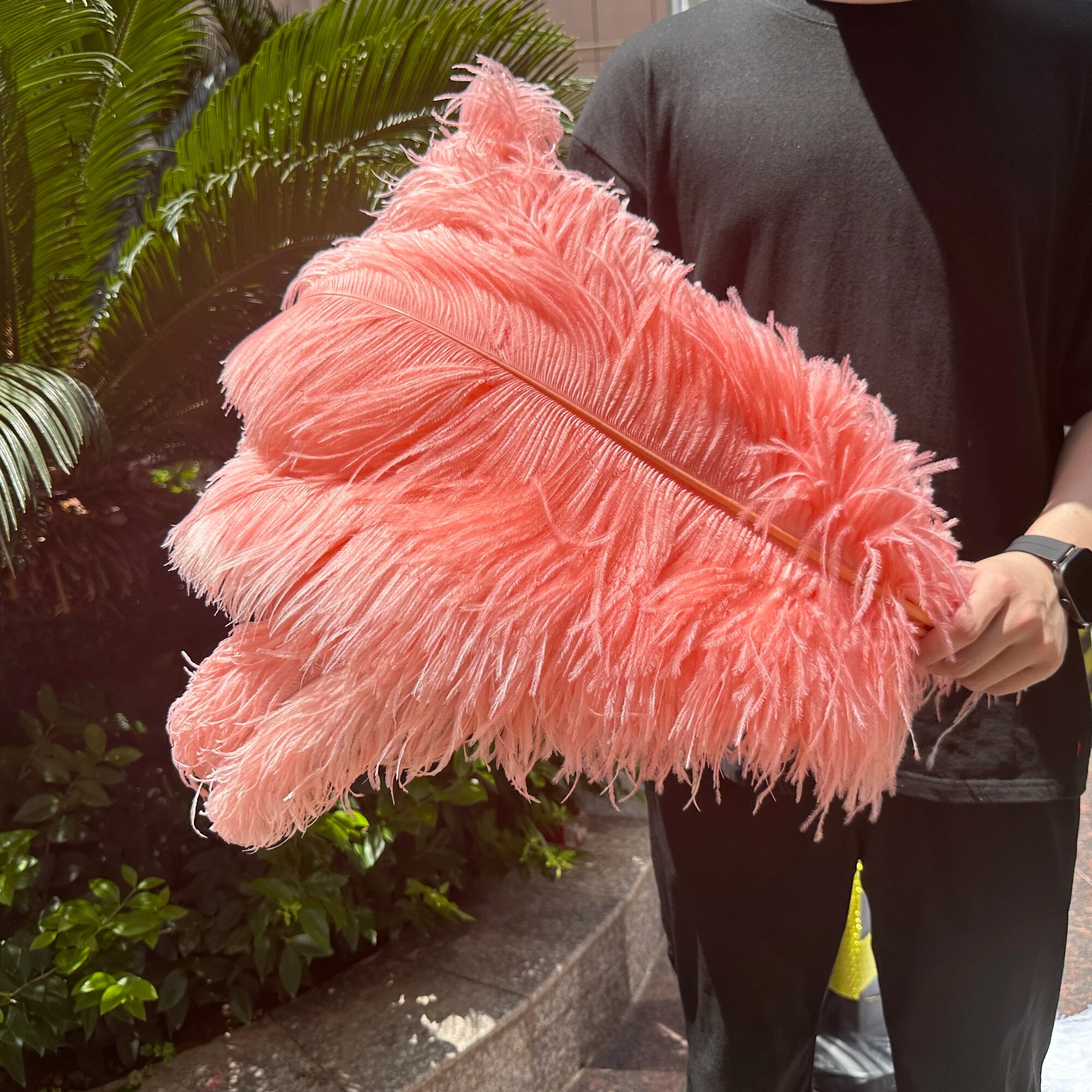 Золотые страусиные перья 15-60 см 15-20CM Fluffy, Shrimp pink