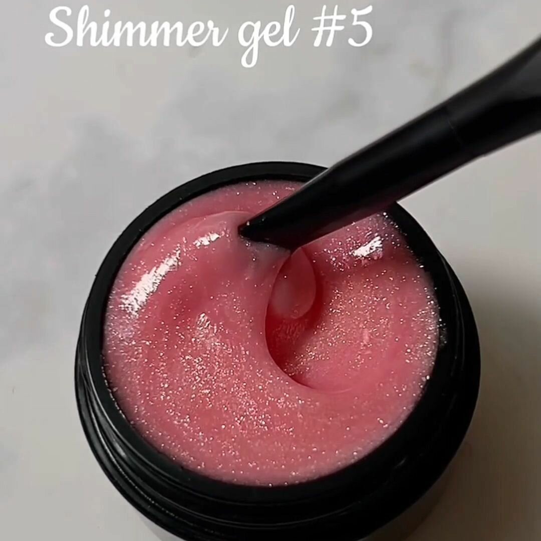 Y.ME Гель моделирующий Shimmer Gel 05 (красный) 15 мл / с мелким шиммером, нюдового оттенка, для маникюра и педикюра
