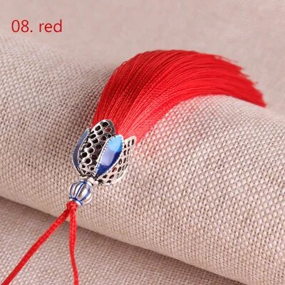 Кисточки для рукоделия 2 шт, 17 см, шелковая бахрома Red