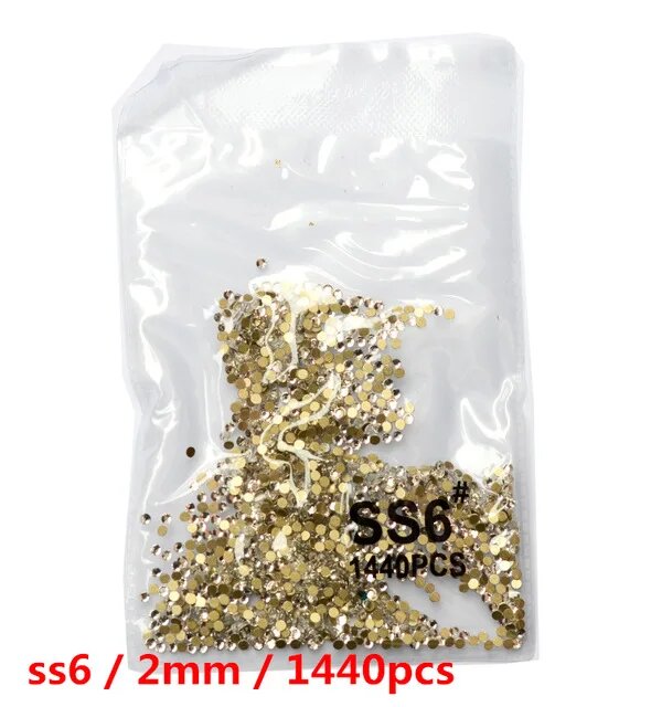 Стразы золотистые Nailsworld SS6 1440 шт.