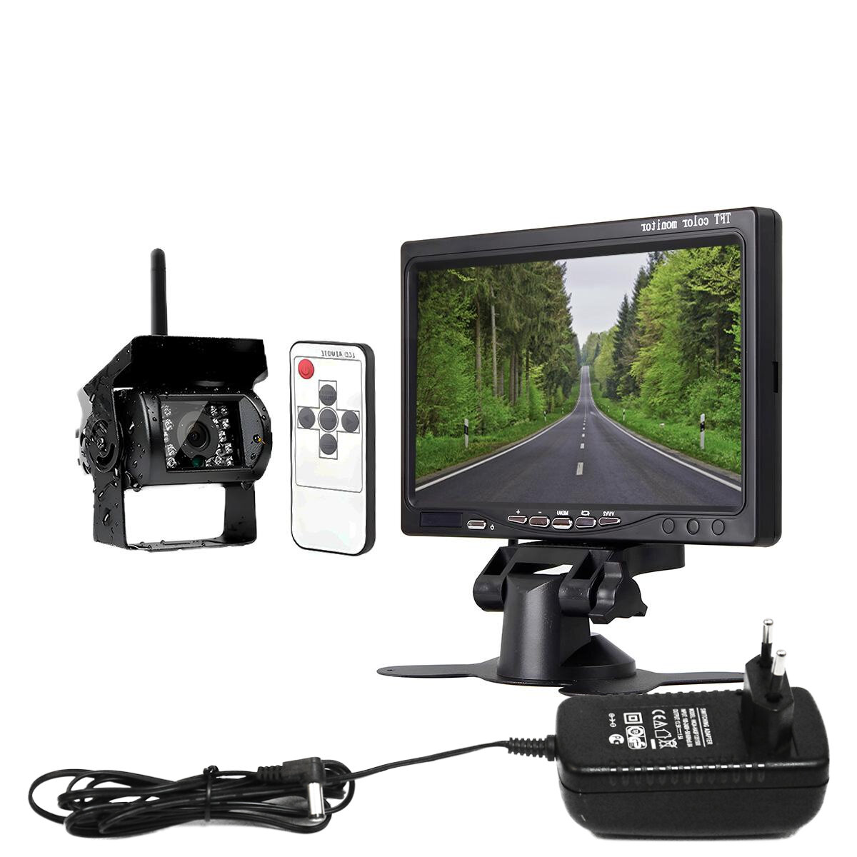 MasterPark 607-W (2,4) - антивандальная беспроводная камера заднего вида на авто и автобус с монитором 7 дюймов.