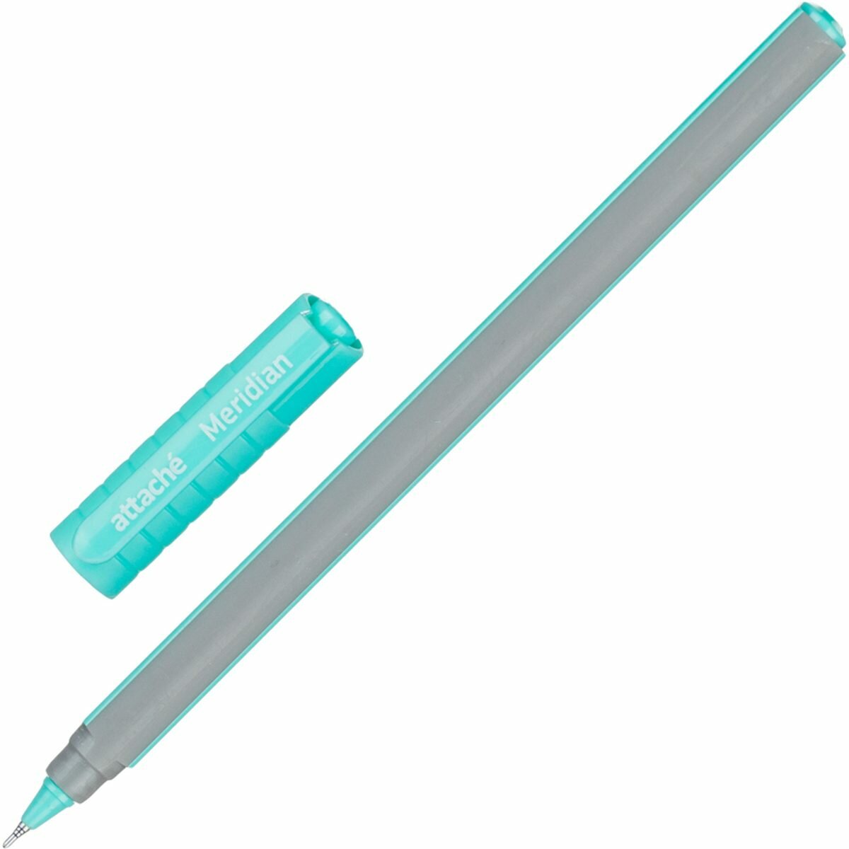 Ручка шариковая Attache Meridian (серо-бирюзовый корпус, 0.35мм, синяя, корпус soft touch), 1000шт.