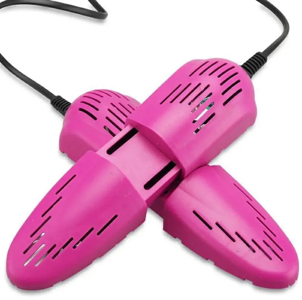 Сушилка для обуви электрическая, раздвижная, электросушилка, сушка обуви, розовый