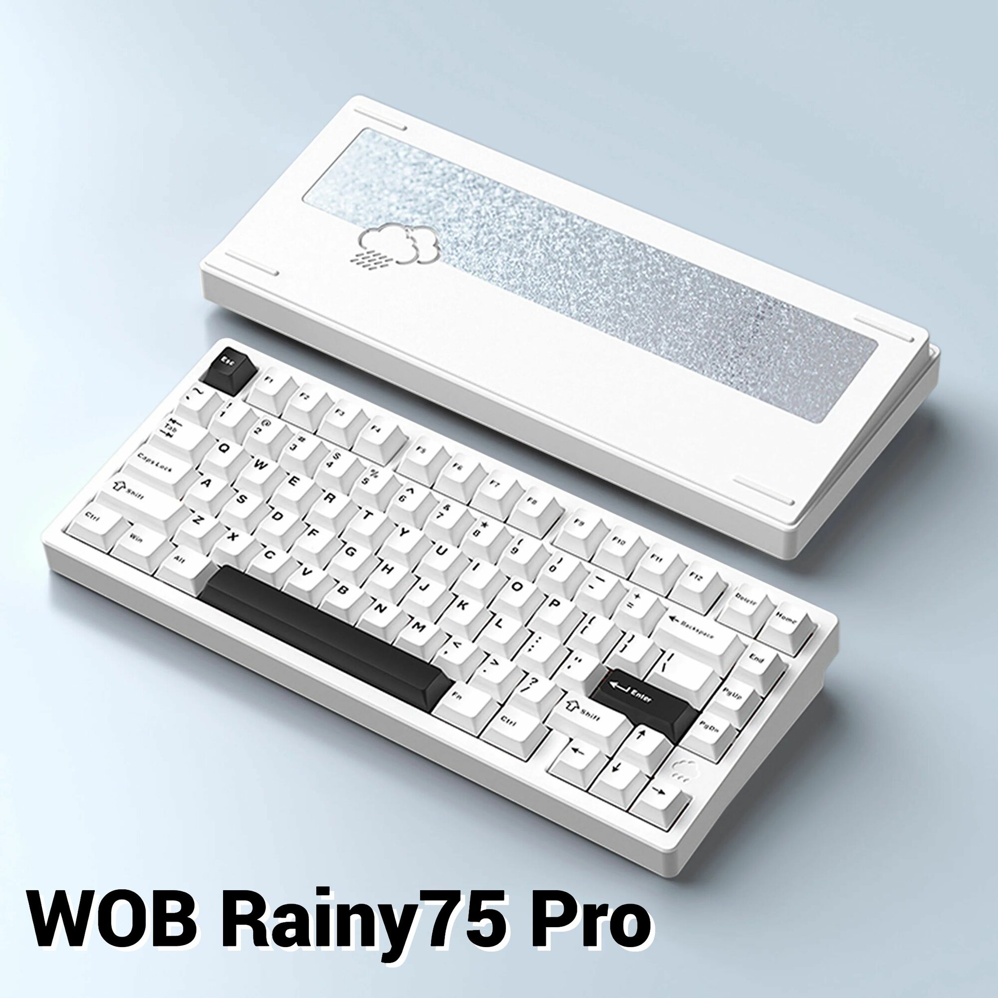 WOB Игровая клавиатура беспроводная Rainy75 Pro, Cold White, (Kailh Cocoa Switch), Белый, Английская раскладка