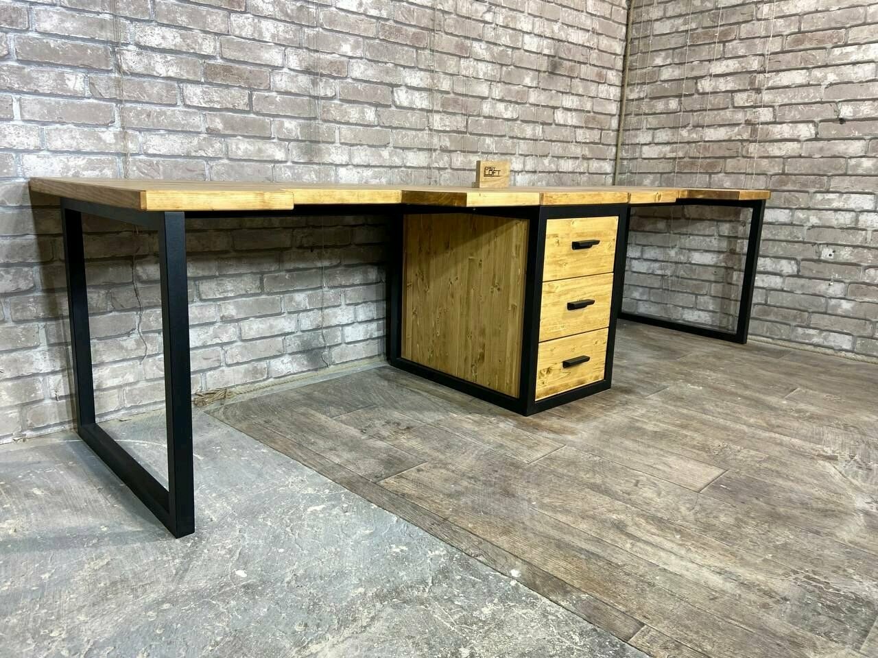 Стол EasyLOFT в стиле лофт письменный, компьютерный, разборный, 290x80x75 см, цвет бежевый