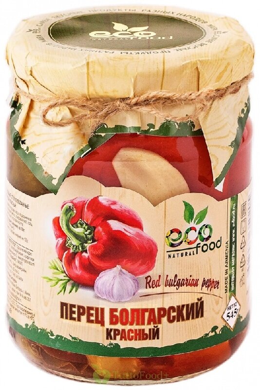 Перец ECOFOOD болгарский красный /стекло/ 545г