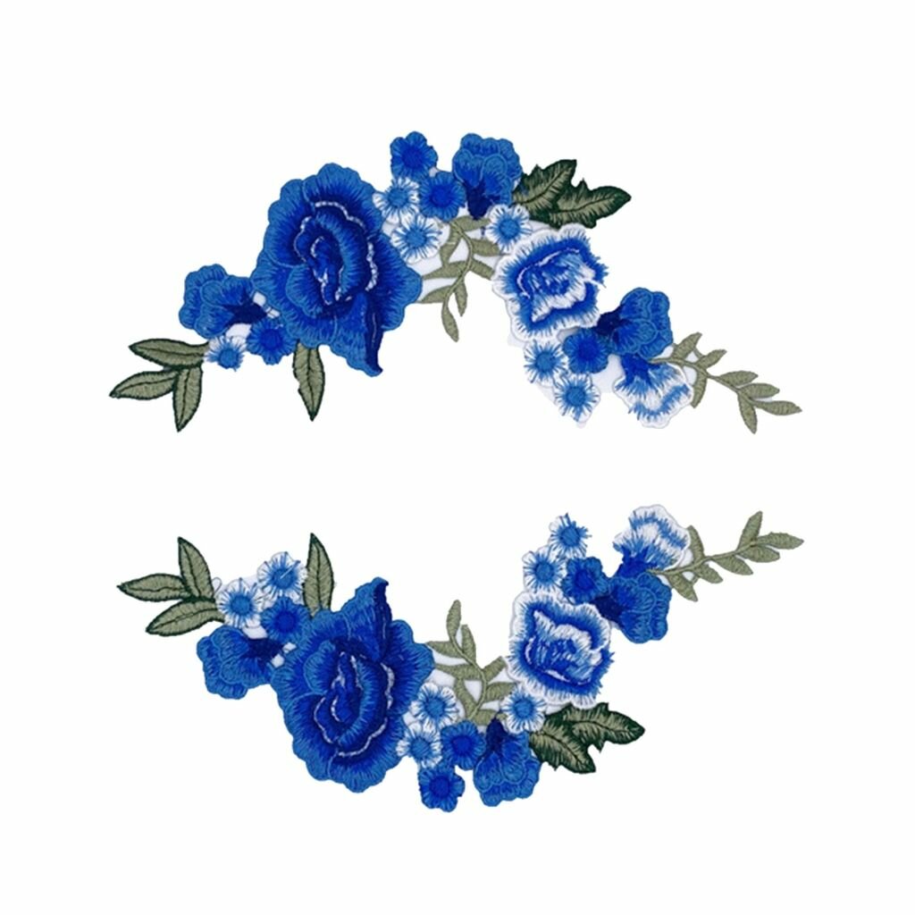 1 пара нашивок с цветочной вышивкой, вышитые аппликации ручной работы для одежды, куртки, украшения рукоделия