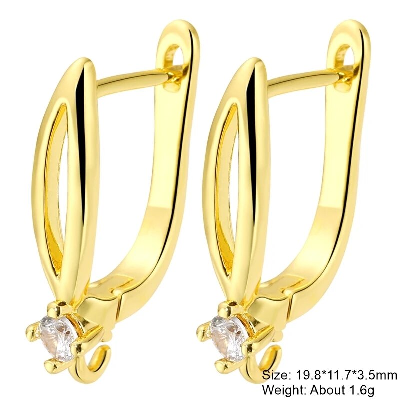 Медные застежки для сережек Juya, Gold, 2 Pair-4 Pieces