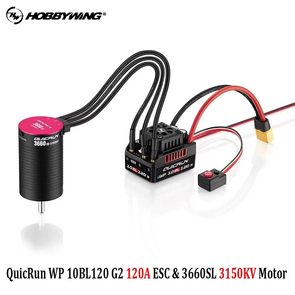 HobbyWing QuicRun WP 10BL120 G2 120A ESC 3652 3660 G2 Бесщеточный мотор для RC багги 3660SL 3150KV Combo