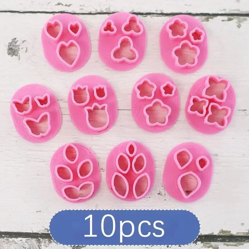 Мини-цветы формочки для сережек из пластика