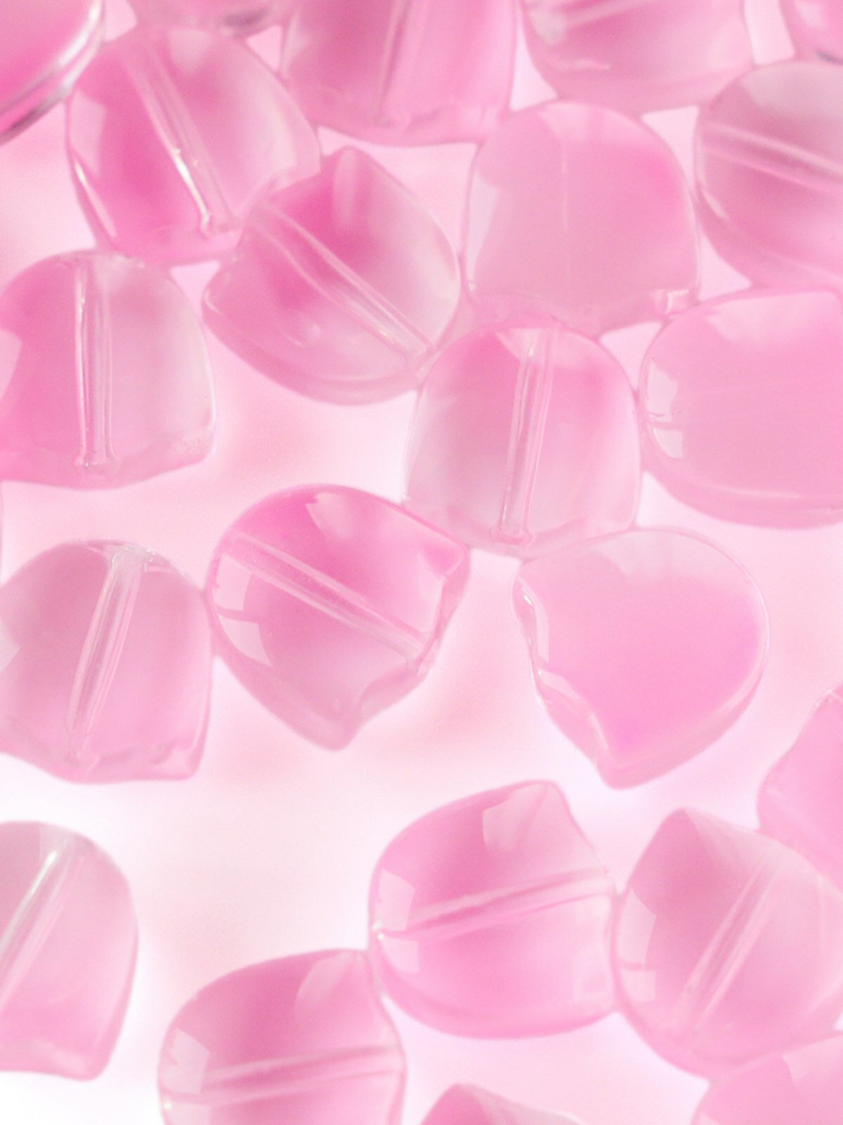 Бусины стеклянные тюльпан 20 шт, 9 мм, розовый