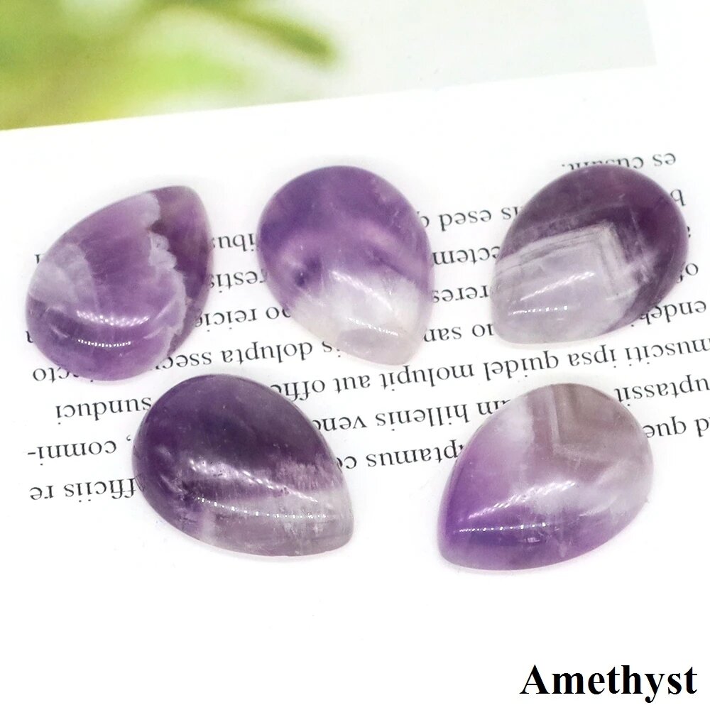 Кабошон из натурального камня 18x25 мм Фиолетовый, 1 pc, Amethyst