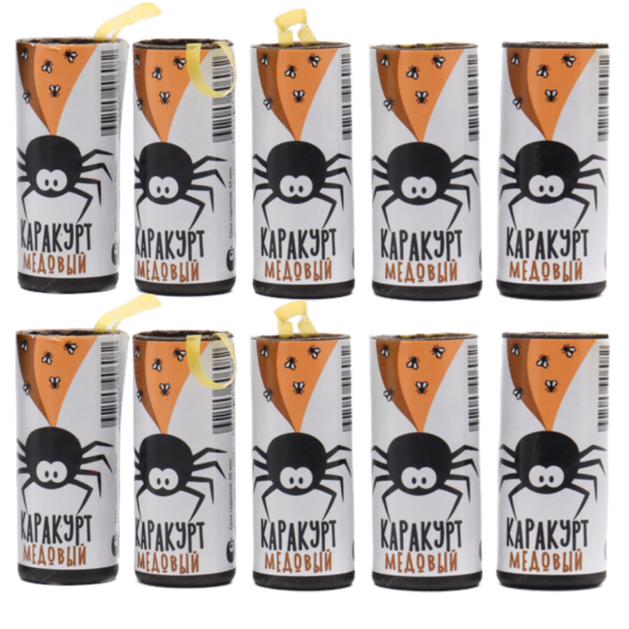 Липкая лента для мух подвесная, ловушка от мух Каракурт 10 шт