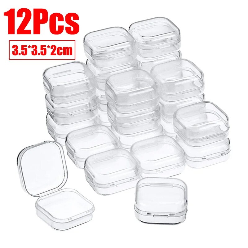 Прозрачные квадратные пластиковые контейнеры для хранения style-1-12pcs