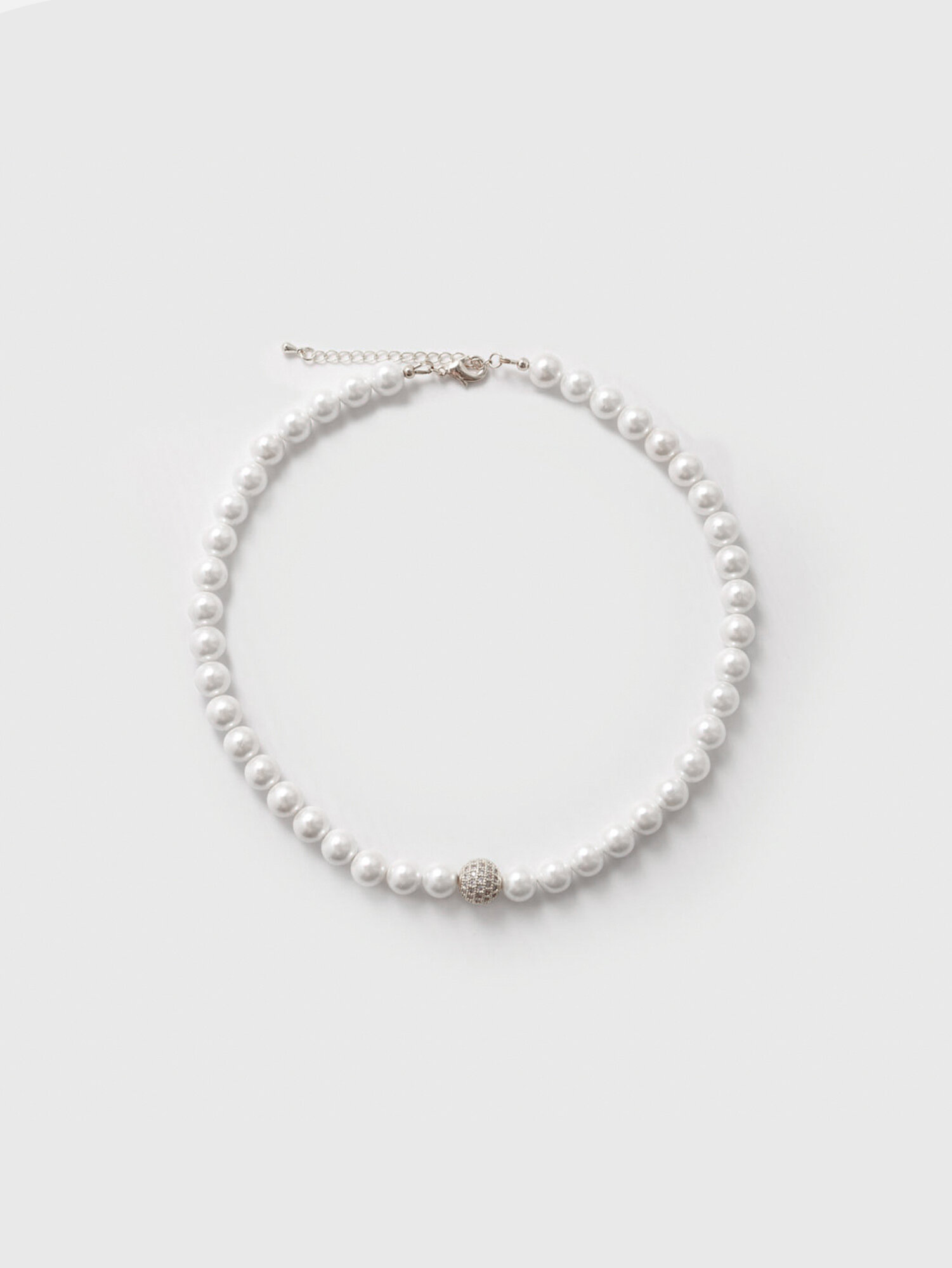 Колье, жемчуг Swarovski синтетический, жемчуг имитация