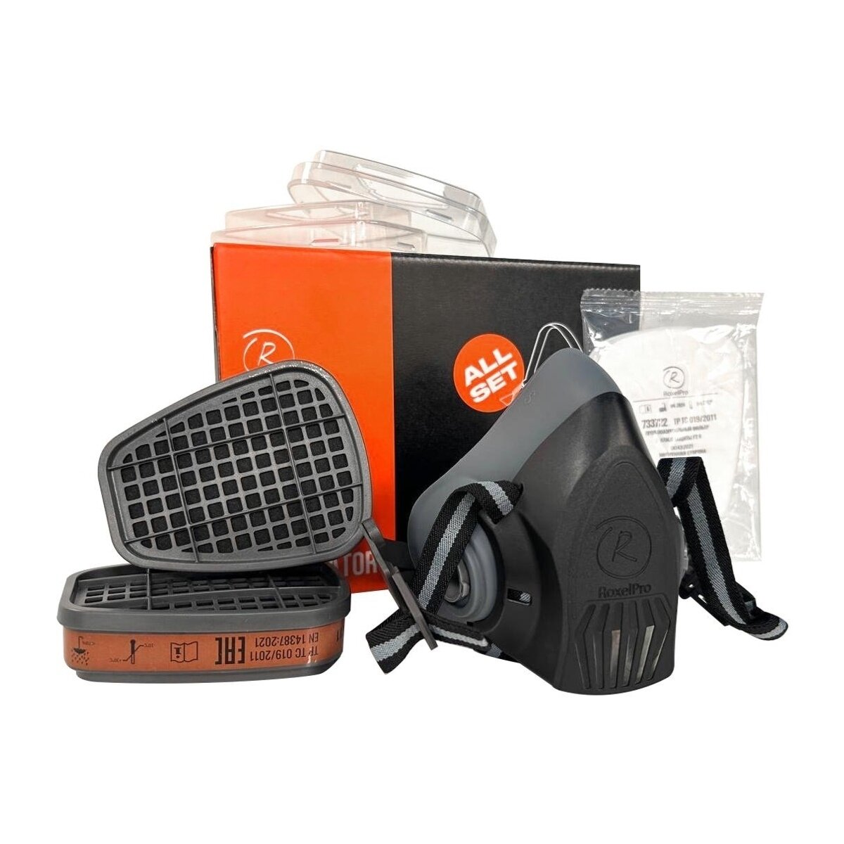 Комплект для защиты дыхания RoxelPro Kit Reusable Half Mask ROXTOP Size M 732407