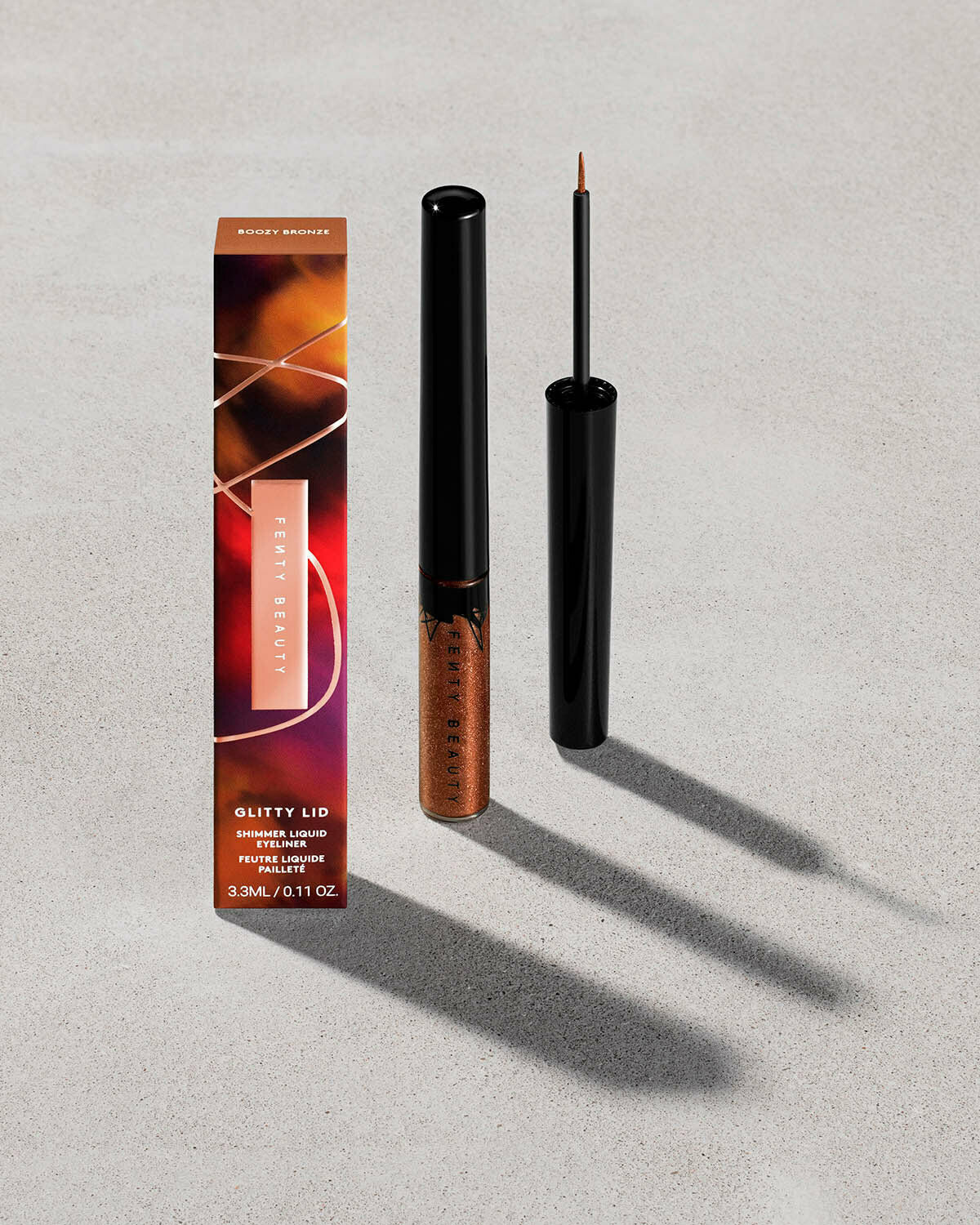 FENTY BEAUTY жидкая подводка для глаз GLITTY LID SHIMMER LIQUID EYELINER, Boozy Bronze