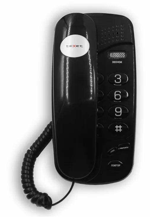 Телефон проводной TEXET TX-238 черный