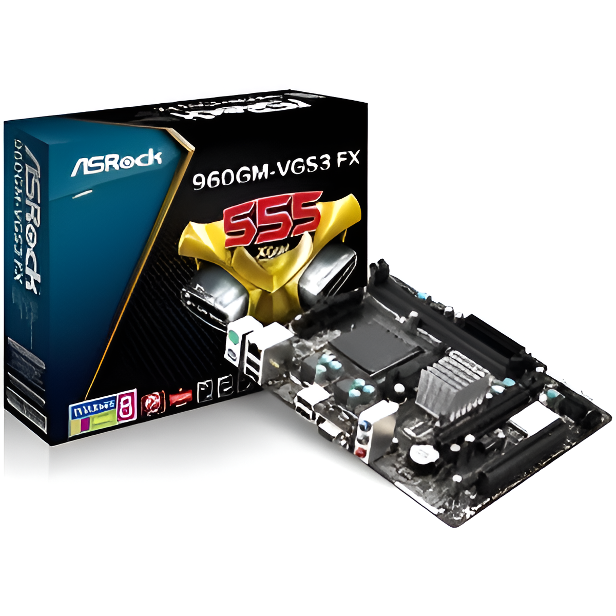 Материнская плата ASRock 960GM-VGS3 FX (S-AM3+/760G/2xDDR3/PCI-Ex16/PCIx1/SB5.1/GLAN/D-SUB/mATX)