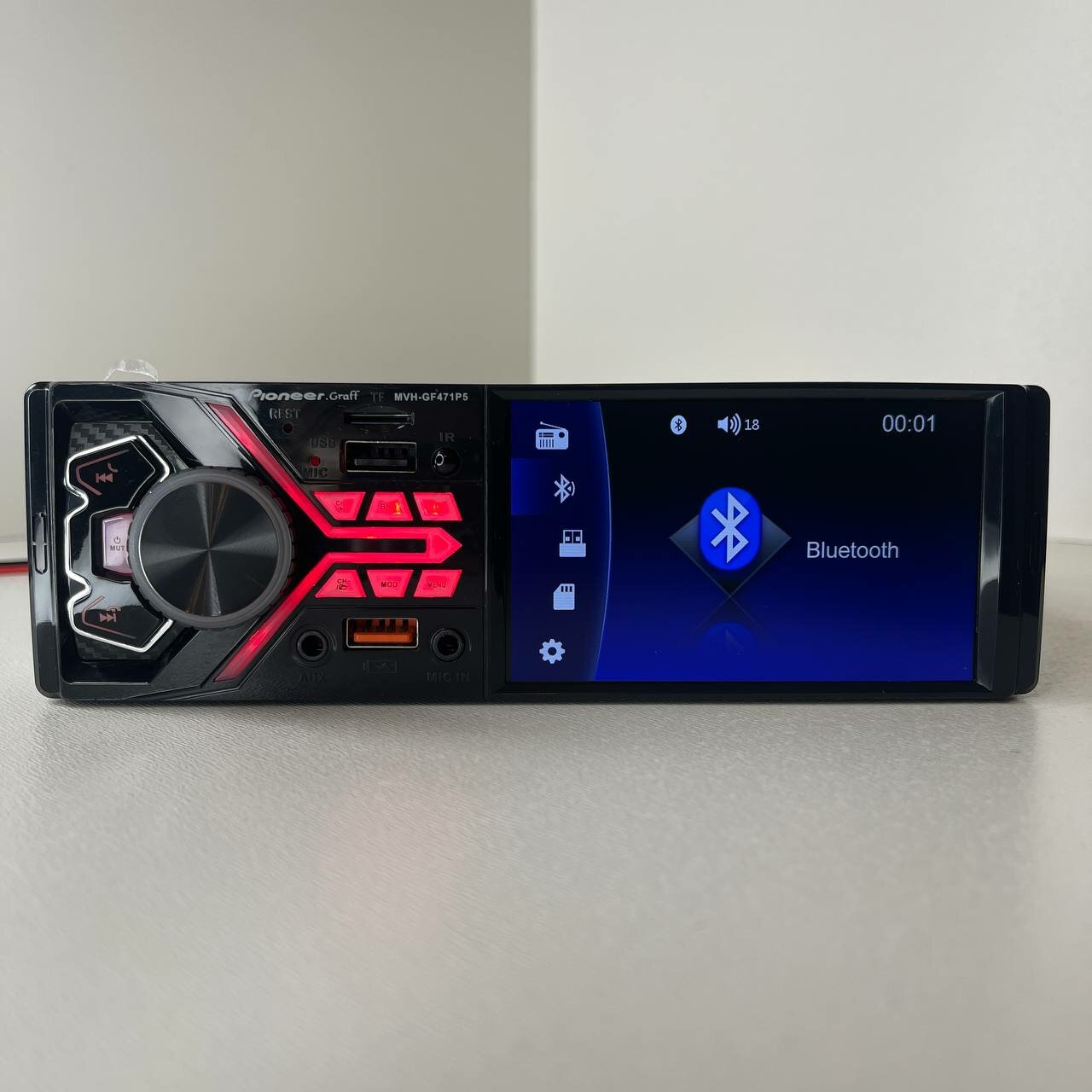 Магнитола 1 Din с Bluetooth AUX. Graff MVH-GF471Р5