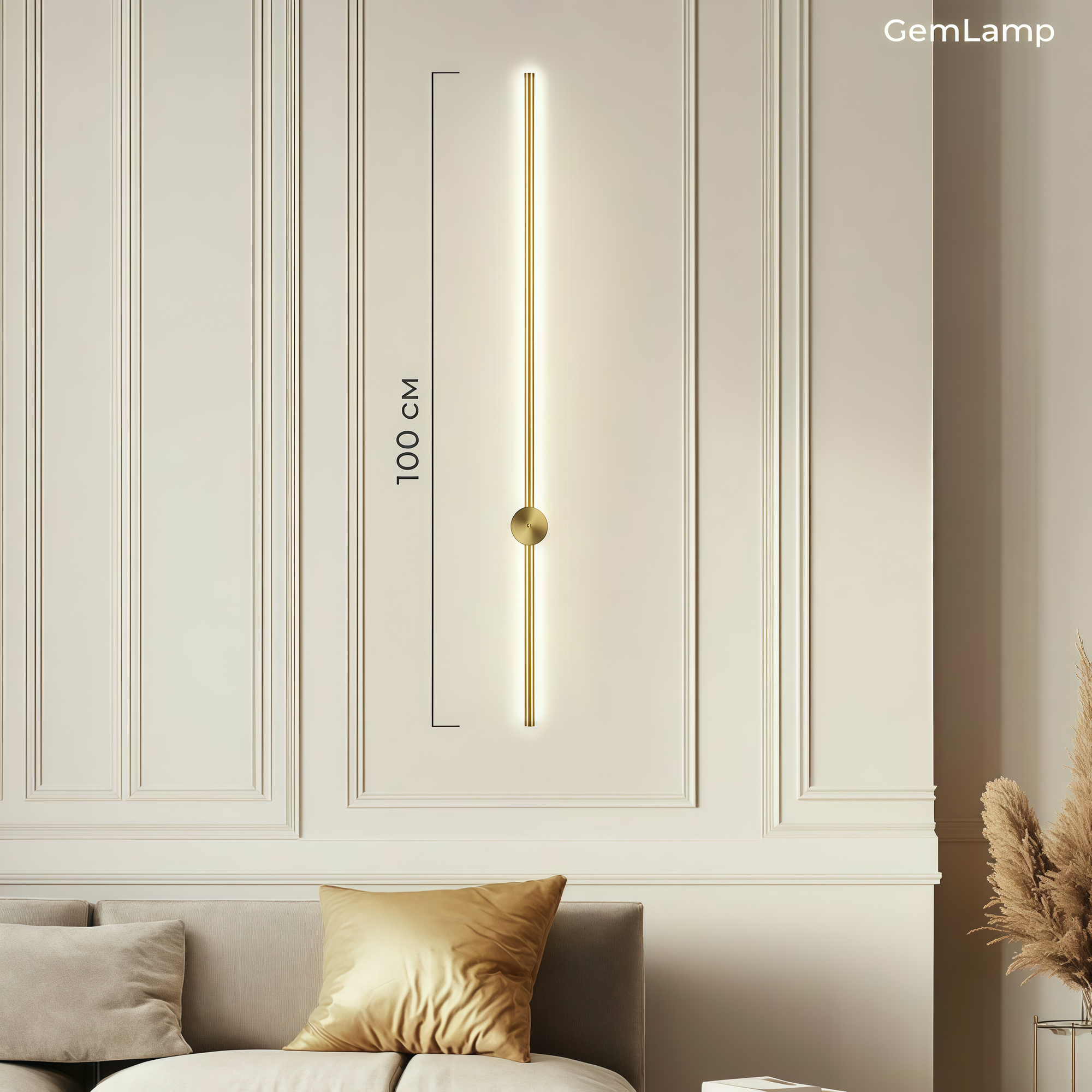 Настенный светильник "Kernel", LED, IP20, металл, 3000 K, 100см, 2м², поворотный