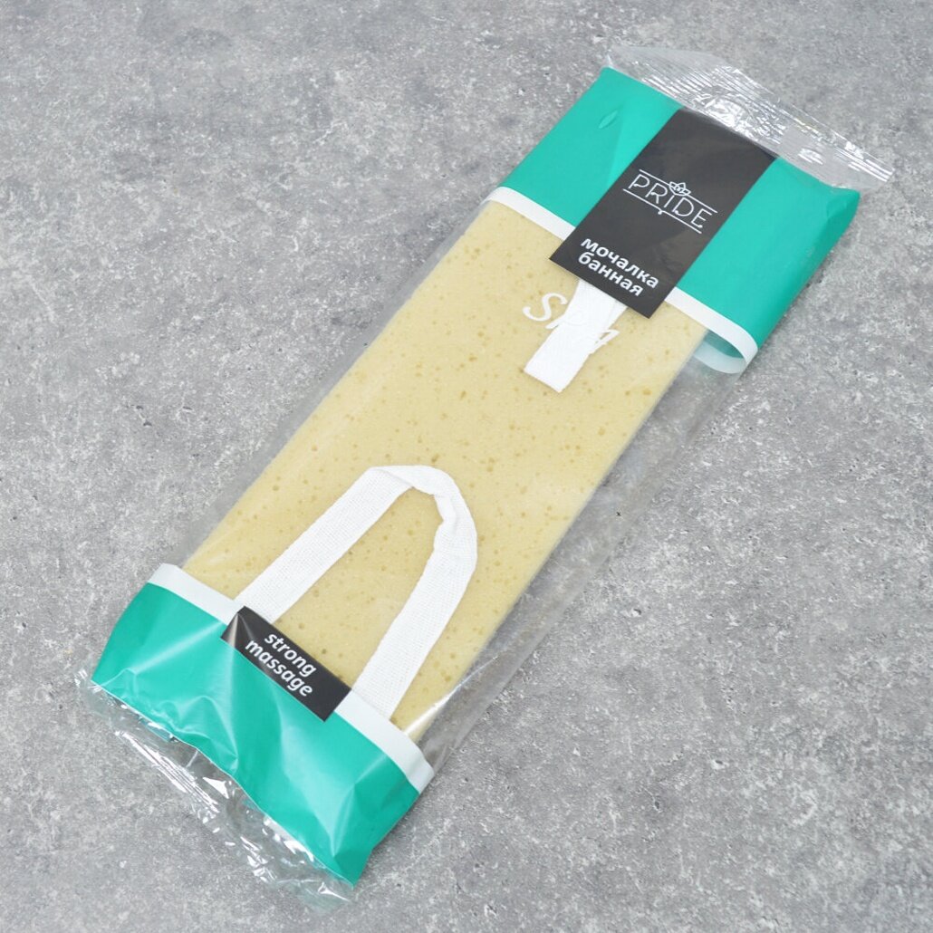 Мочалка банная "SPA" 40х12х3см, полипропилен, с ручкой, цвет в ассортименте