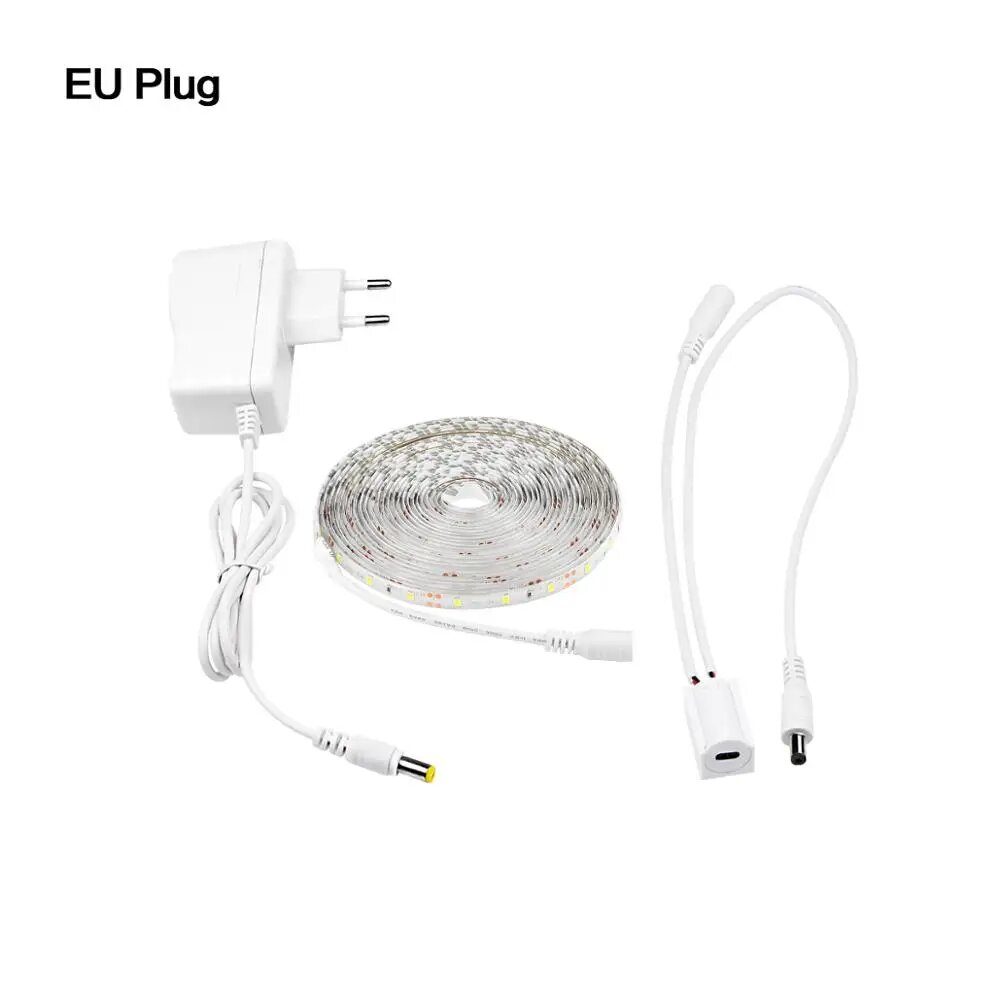Lcamaw Светодиодная лента с датчиком движения 110В/220В, 3 м, EU, Белый
