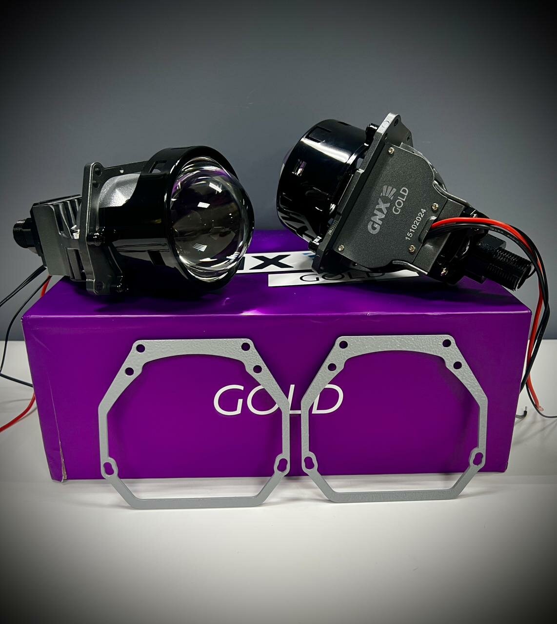 Би лед линзы GNX GOLD для Москвич 3 2022-2025 (Галоген фары) / 3 дюйма 50W 6000k / Москвич