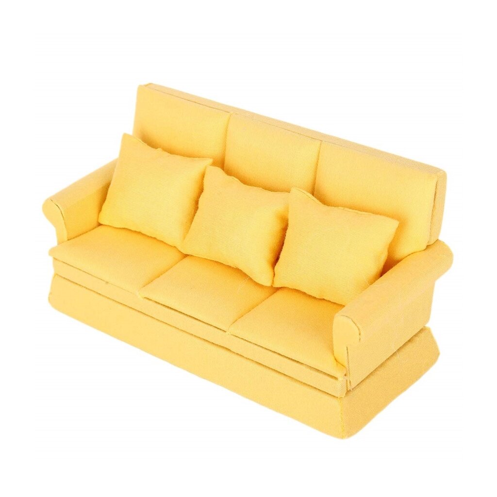 Спальня с тремя местами диван миниатюрная мебель модель аксессуаров ролевой игрой мебель яркий диван для кукольного дома