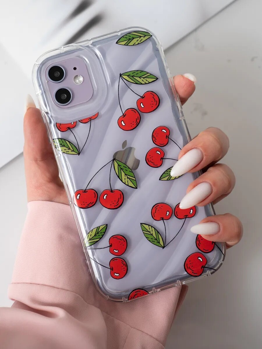 Чехол О'кейси, для iPhone 11, с принтом, красный/зеленый/бесцветный