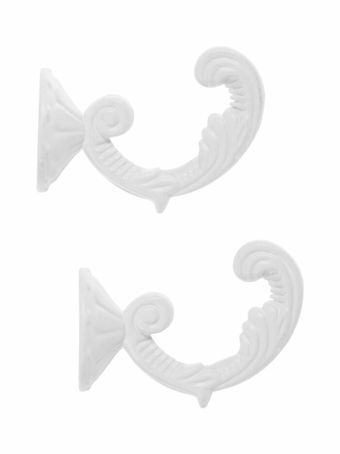 Держатель для штор тундра KS002, однорожковый, белый, 2 шт.