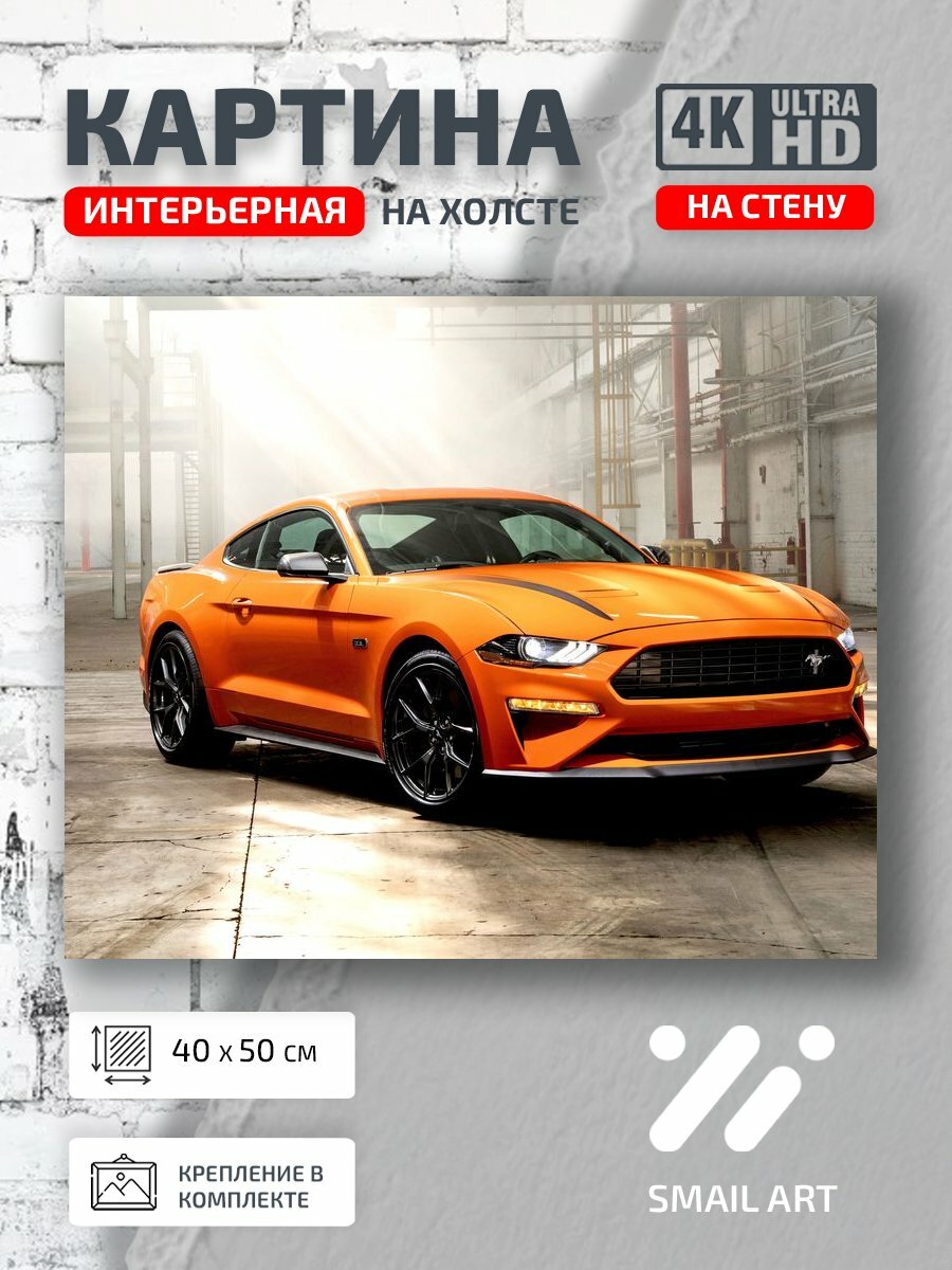 Картина на холсте интерьерная 40 на 50 на стену Декоративная mustang для кабинета интерьер