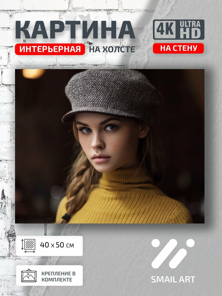 Картина на холсте интерьерная 40 на 50 на стену Взгляд Portrait для спальни портрет декор