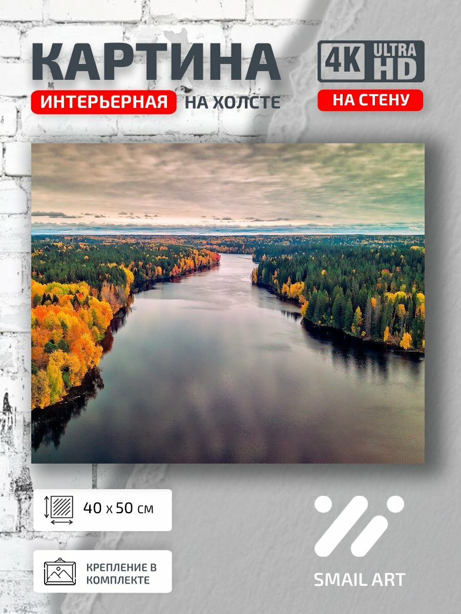 Картина на холсте интерьерная 40 на 50 на стену Деревья Landscape для кафе пейзаж интерьер