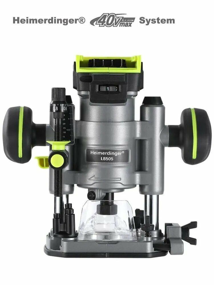 Фрезер ручной аккумуляторный Heimerdinger LB505-40V бесщеточный (1600W, 6 скоростей, 40мм глубина, 6-8мм патрон)