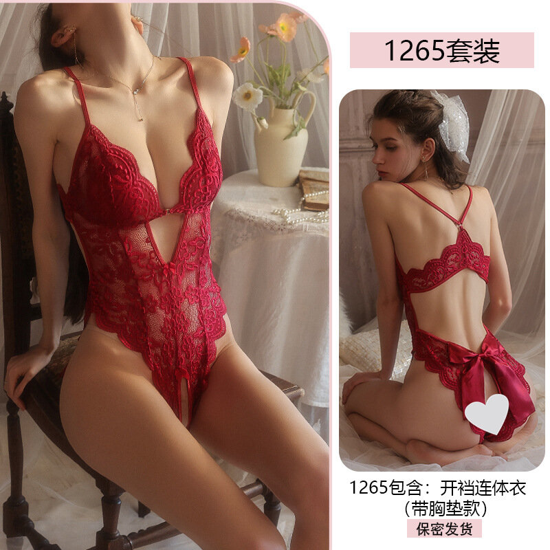 Сексуальное кружевное прозрачное боди с подкладками для груди и вырезом спереди, идеально подходит для женщин, его не нужно снимать, нижнее белье 1265