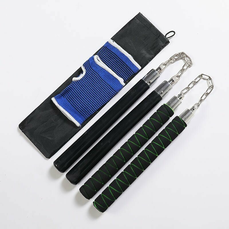 Твердые резиновые двухсекционные нунчаки Брюса Ли, практичные двухсекционные нунчаки, тренировочные двухсекционные нунчаки, нунчаки из нержавеющей стали