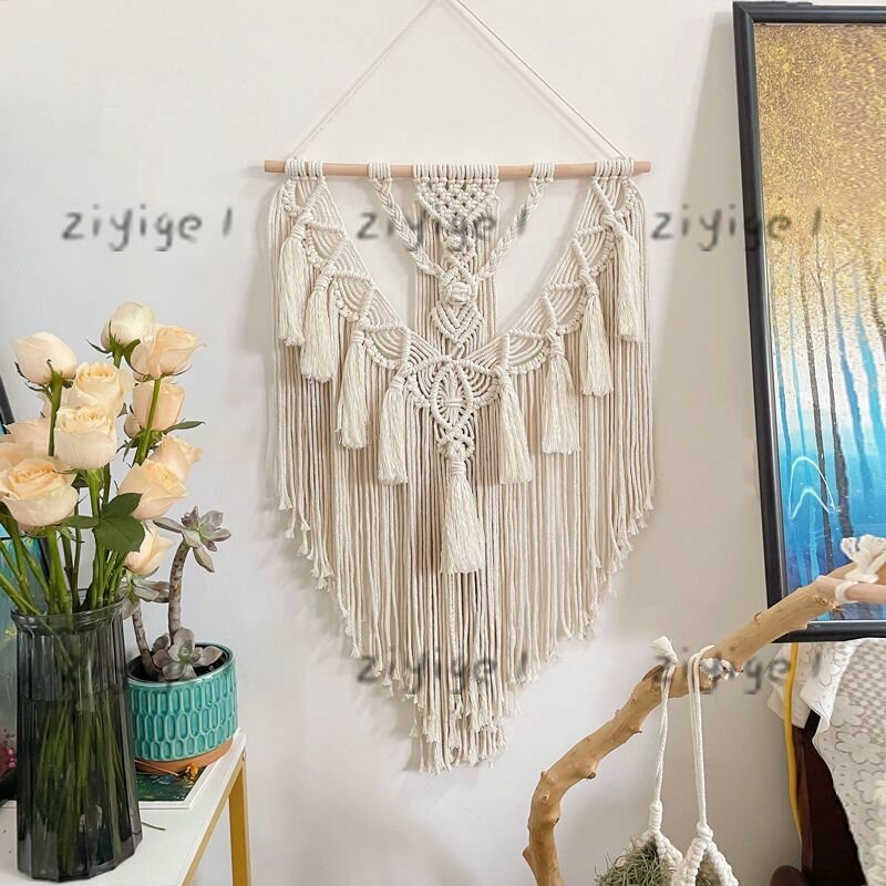 Настенная декорация в скандинавском стиле, панно макраме 50X70CM