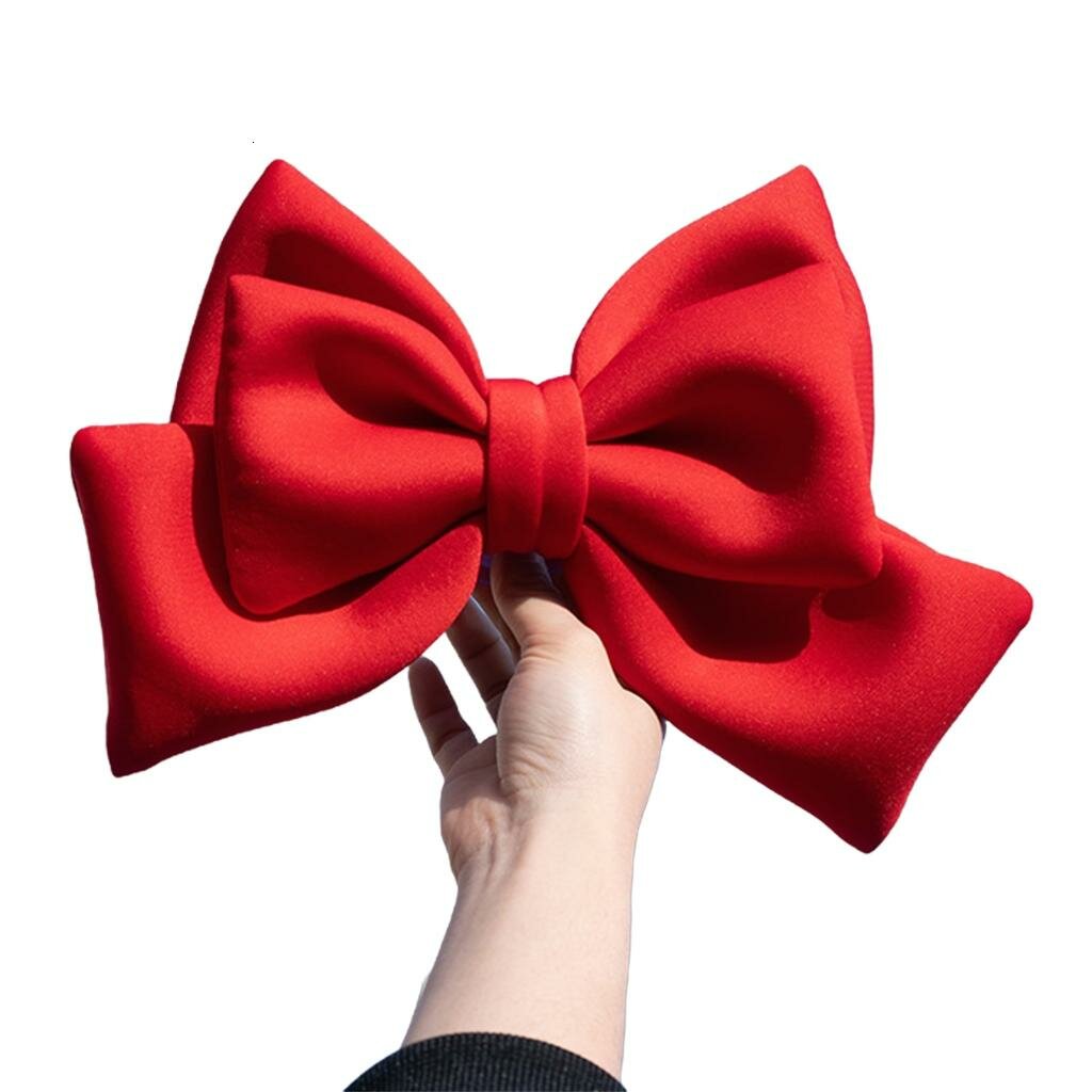 Большой бантик для мотошлема, красный