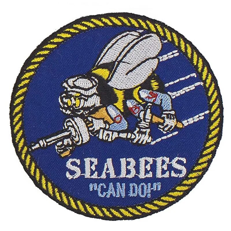 Нашивка "Seabees" с вышивкой, 8см, цвет 38
