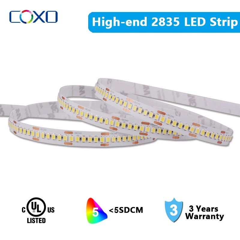 Светодиодная лента COXO 5м, 3000K, 240 LED/м, 24V