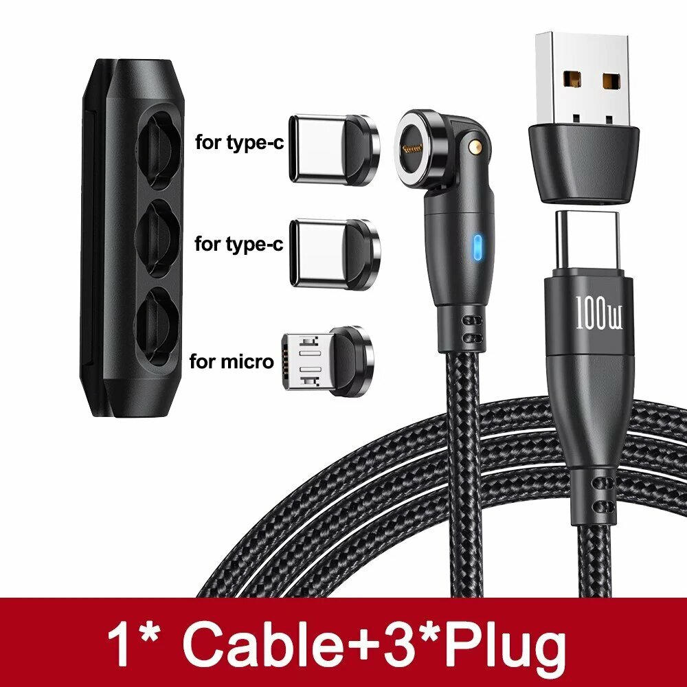 AUFU 100 Вт Магнитный кабель USB типа C 5A Кабель для быстрой зарядки Micro Type C для Macbook Samsung для iPhone Магнитное зарядное устройство Провод Шнур