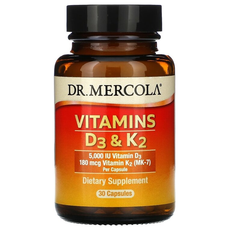 Капсулы Dr. Mercola Vitamins D3 & K2, 30 шт.