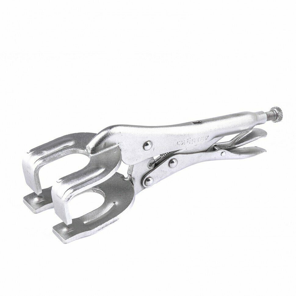 Зажим ручной, двойной, точечная фиксация, 225 мм// Сибртех, 18429