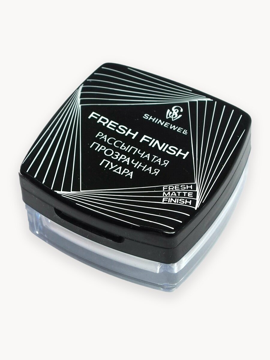 SHINEWELL FRESH FINISH Матирующая пудра для лица рассыпчатая с зеркалом и спонжем, прозрачная